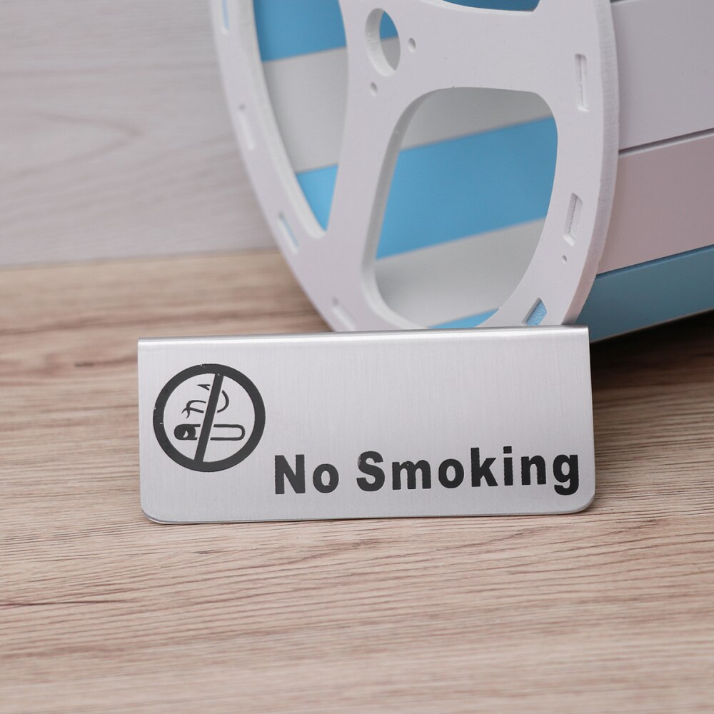 Stainless Steel Smoking Sign Double Side Table Smo... – Grandado