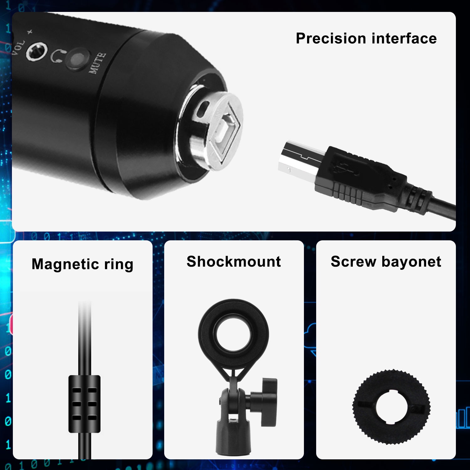 USB Microphone Metal Condenser Microphone for Lapt... – Grandado