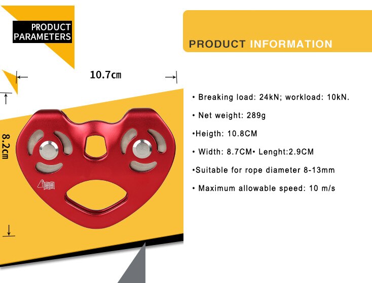 25KN Double pulley Rope Fixed Small Heavy lifting ... – Grandado