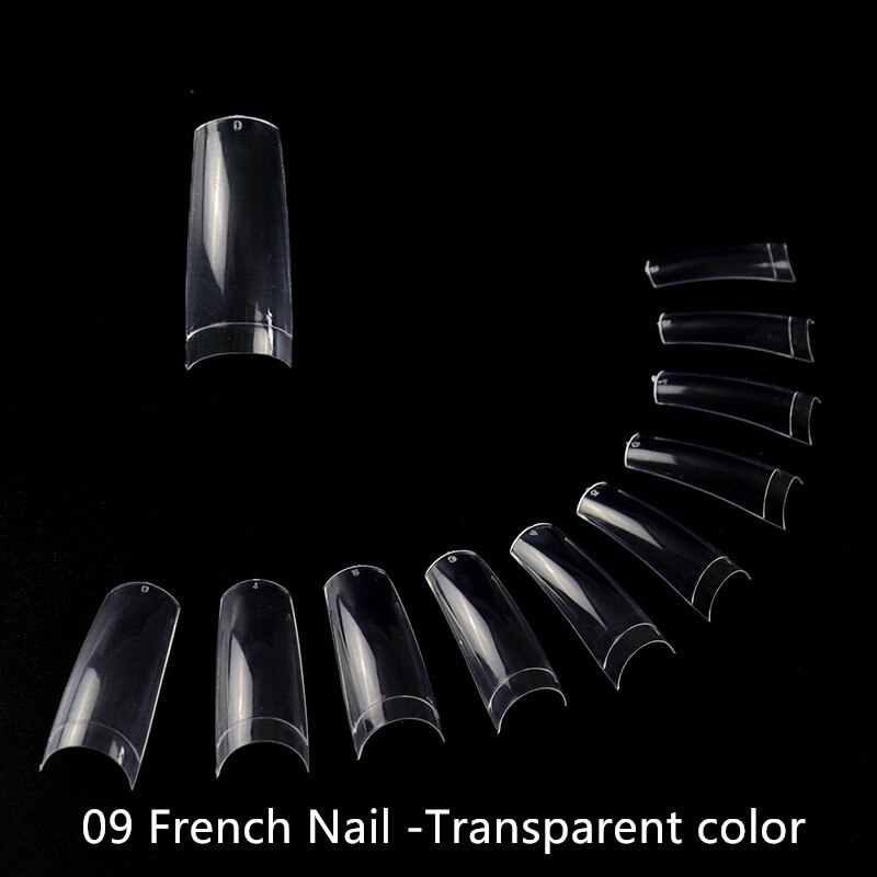100pcs/Box French Curved Nail Tips Transparent Whi... – Grandado