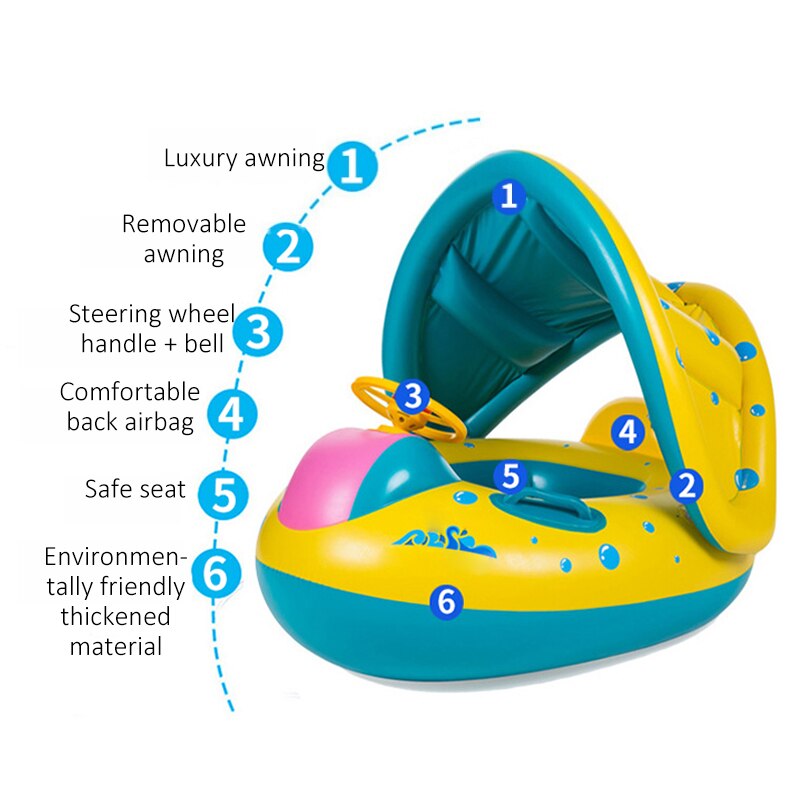 Baby Swimming Boat Inflatable Portable Sun-Resista... – Grandado