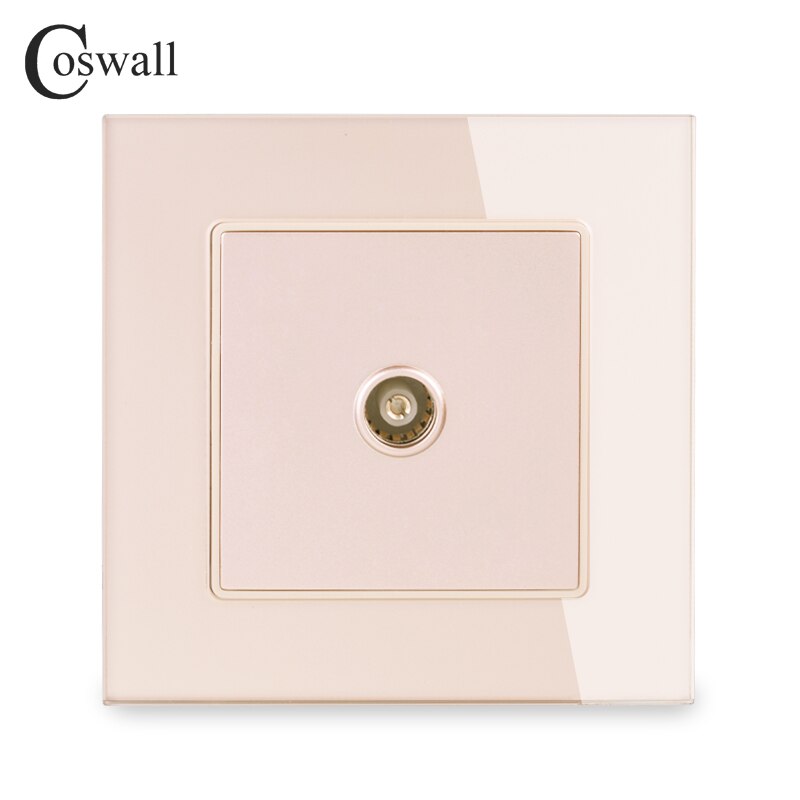 COSWALL Crystal Tempered Glass Frame Wall Socket 1... – Grandado