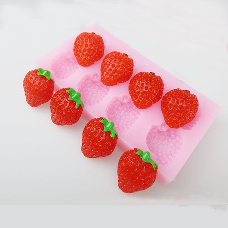Cute 3D Strawberry Silicone Mold Fruit Mold Cake D... – Grandado