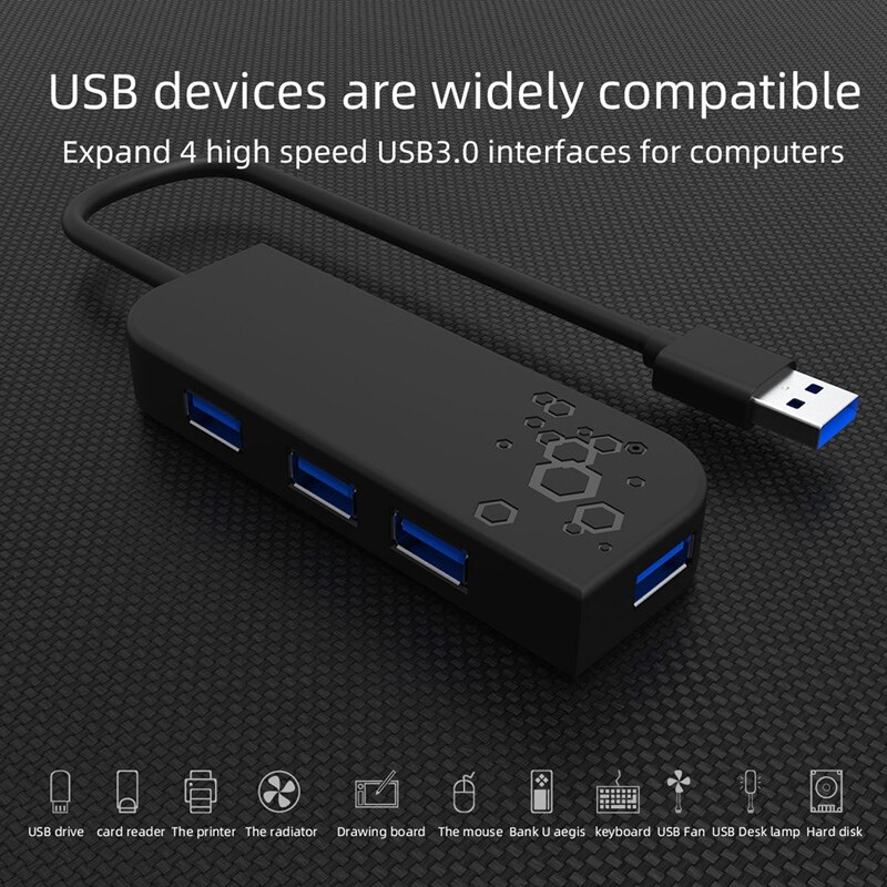 USB3.0 Hub 4 Ports USB 3.0+Type C Docking Station ... – Vicedeal