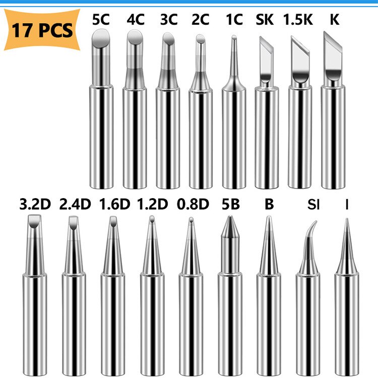 17pcs/lot Soldering Iron Tips Pure Copper 900M-T S... – Vicedeal