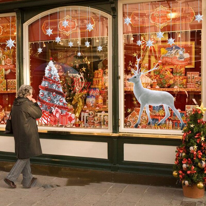 2Pcs Removable Christmas Wall Art Stickers DIY Win... – Grandado