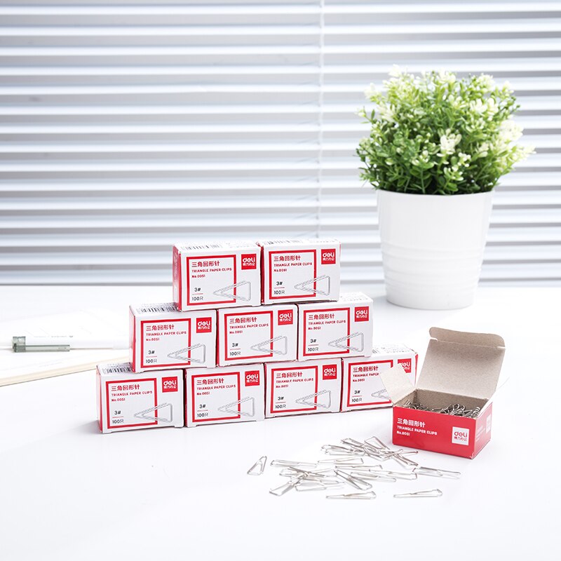 100pcs Box Triangle Paper Clip Metal Stationery Cl... – Grandado