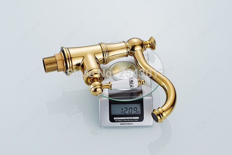 Badkamer Swivel Gold Facuet Badrandcombinaties Bla... – Grandado