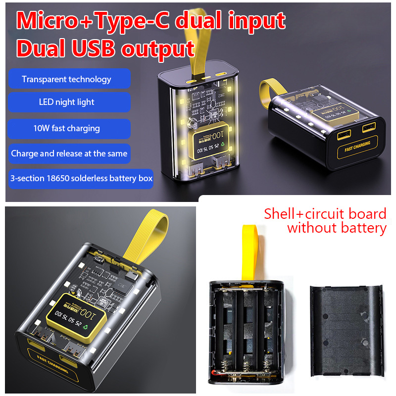 3*18650 Battery Charger Case DIY Power Bank Box Fa... – Grandado