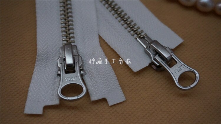 YKK zipper 5 metal white copper double open zipper... – Grandado