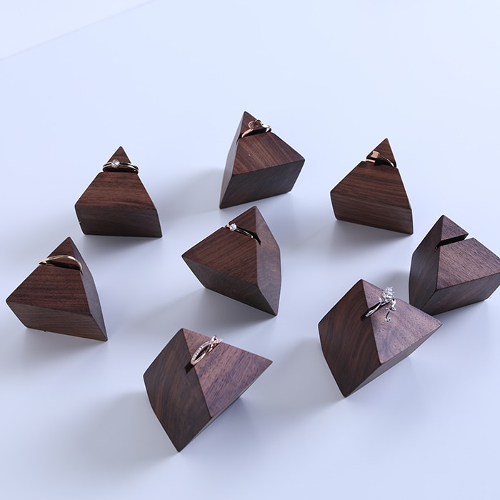 Brown Solid Wood Ring Display Holder Ring Display ... – Grandado