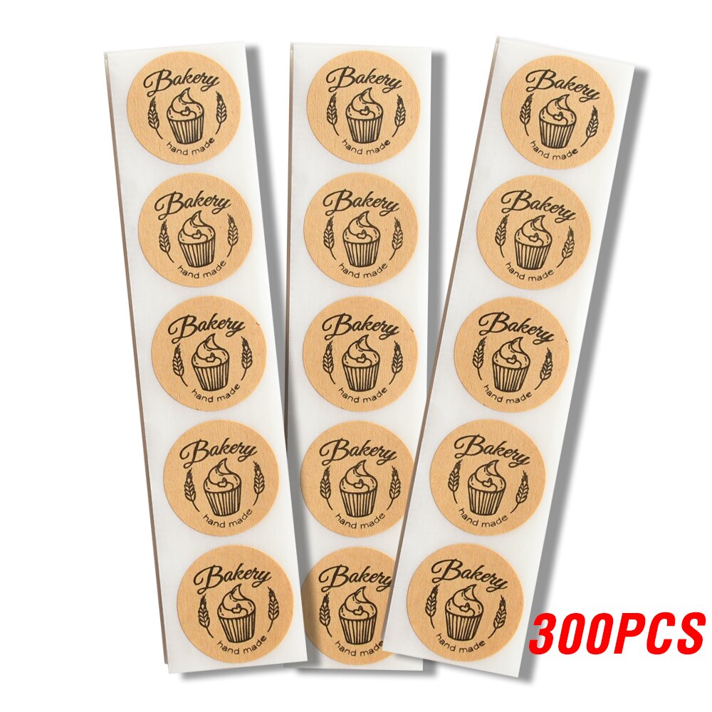 100-500pcs Kraft Paper "bakery"hand Made Stickers ... – Vicedeal