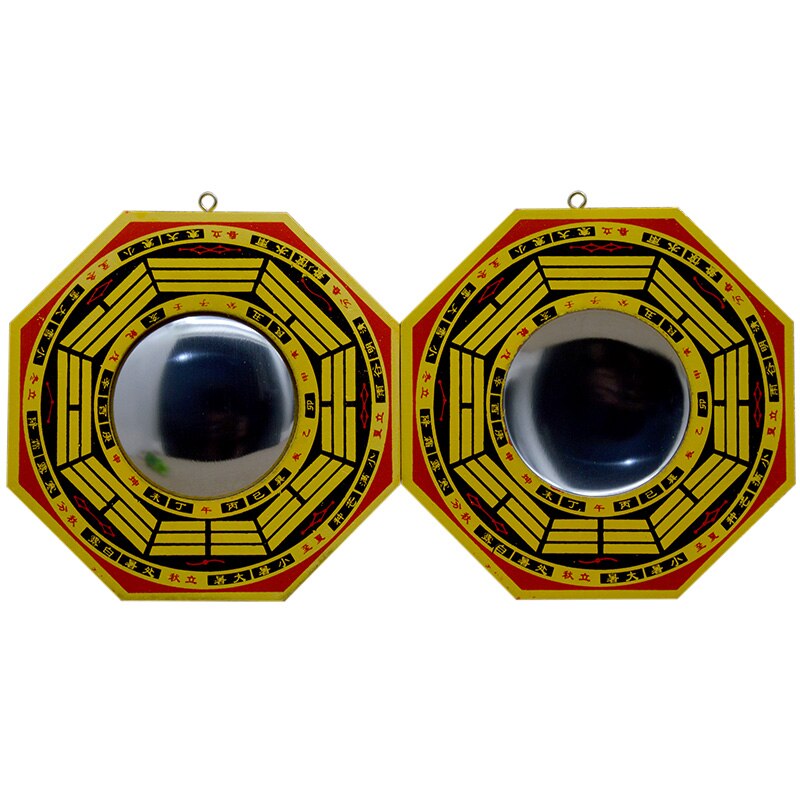 Feng Shui Yellow Wood Concave Convex Bagua Mirror ... – Vicedeal