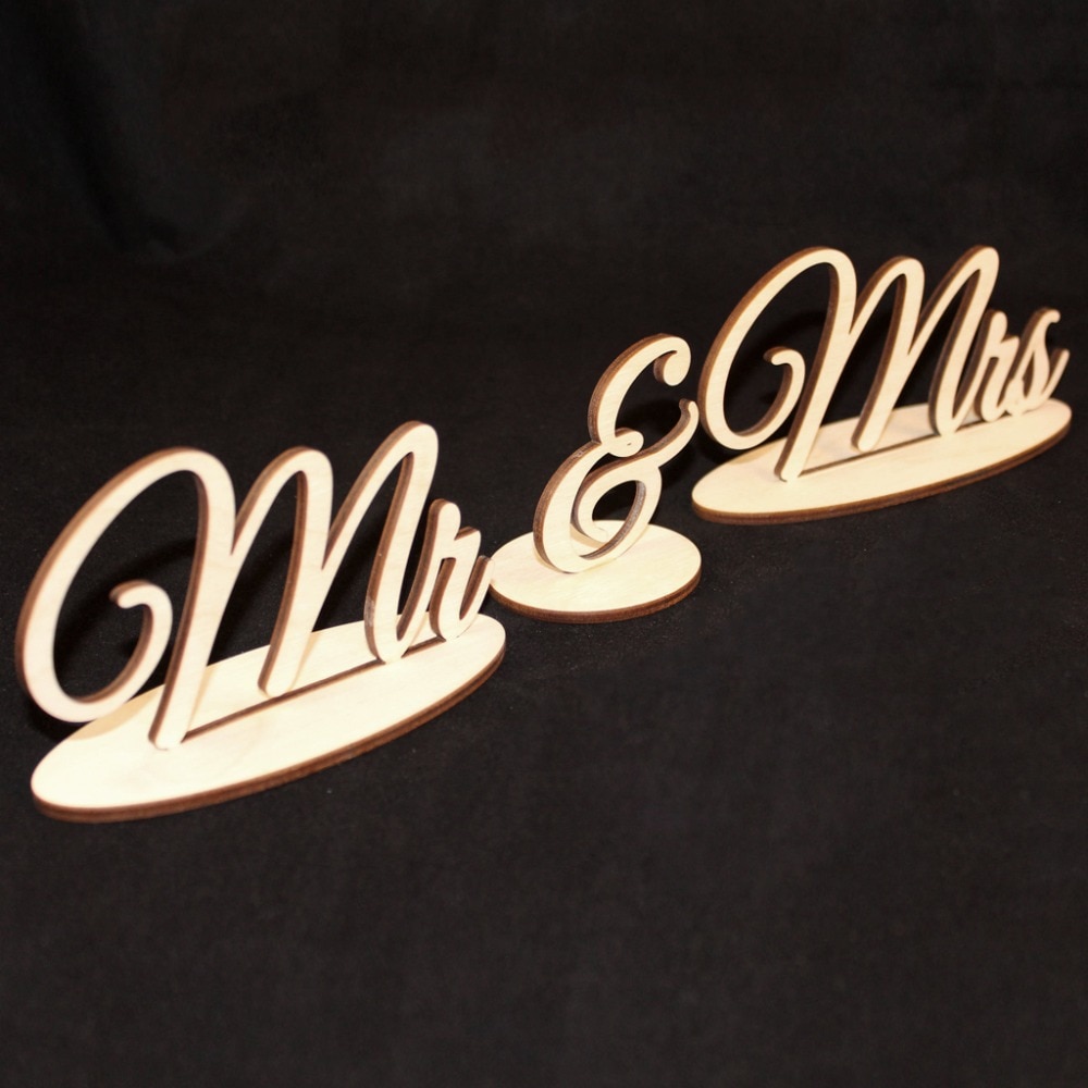 Wedding Signs Wood Mr & Mrs Wedding Table Sign... – Grandado