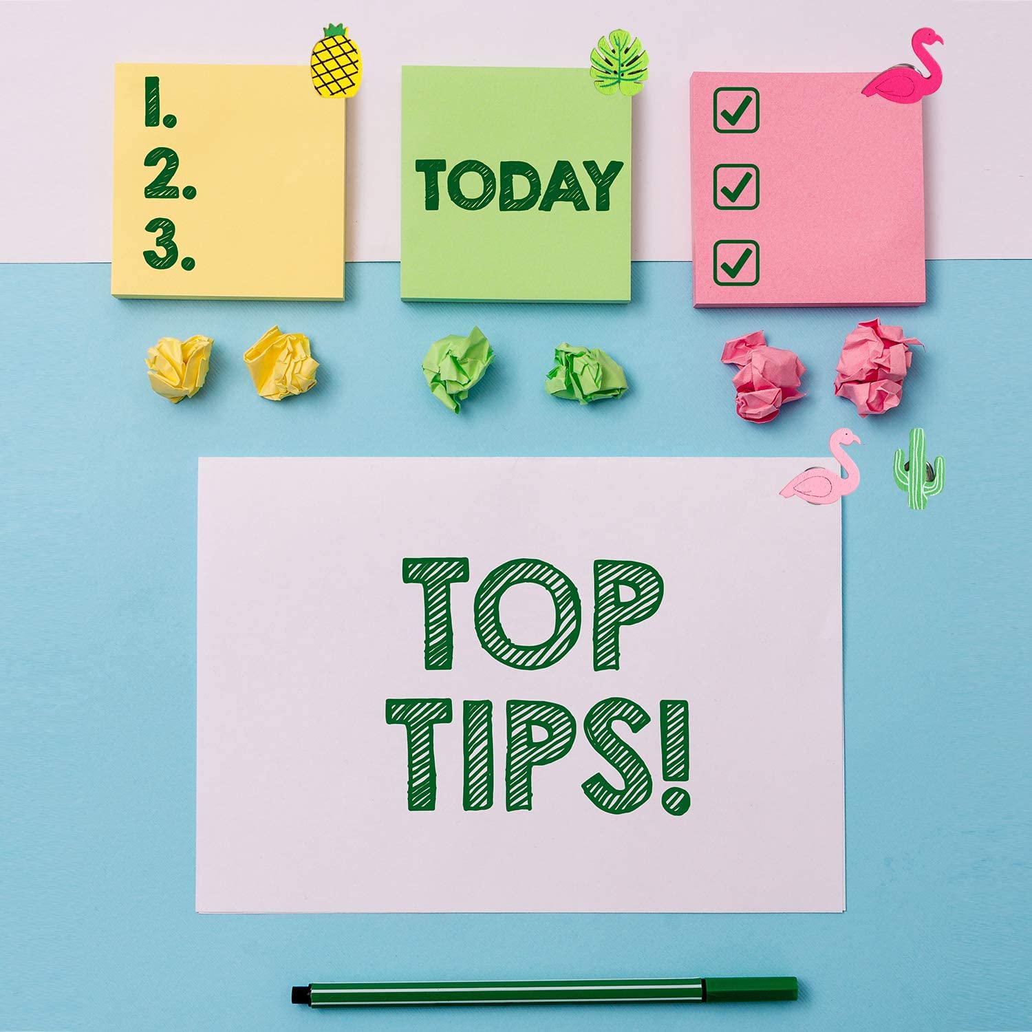 Mogii Kantoor Flamingo Ananas Cactus Palmblad Push... – Vicedeal