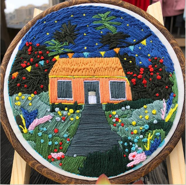 15x15cm Novice junior house European embroidery ki... – Vicedeal