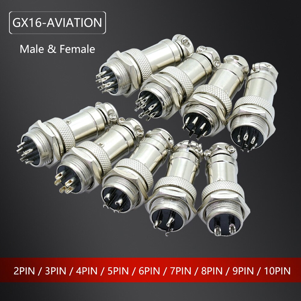 10sets/lot GX16 2/3/4/5/6/7/8/9 Pin Male & Female ... – Vicedeal