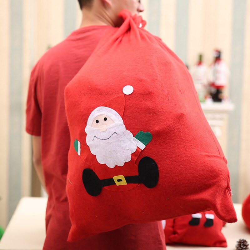 Christmas Bags Santa Claus Xmas Bags Large Fabric ... – Grandado