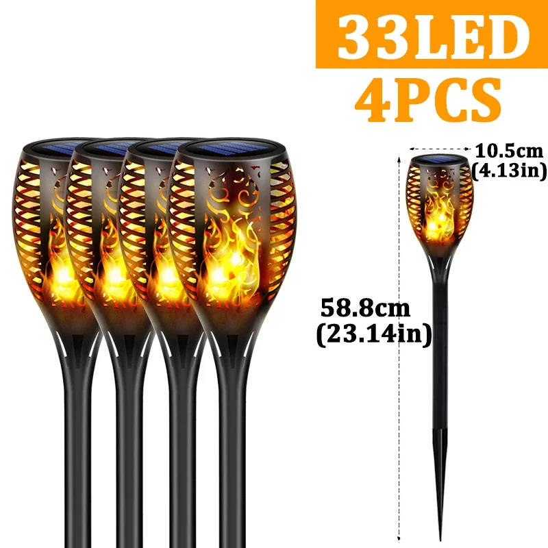 Solar Powered Flickering Flame Garden Lights Solar... – Grandado