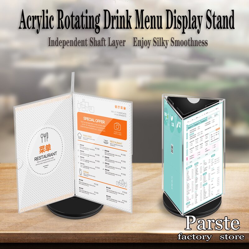 Acryl High-End Menu Kaart Drank Card 360 Ronde Bod... – Grandado