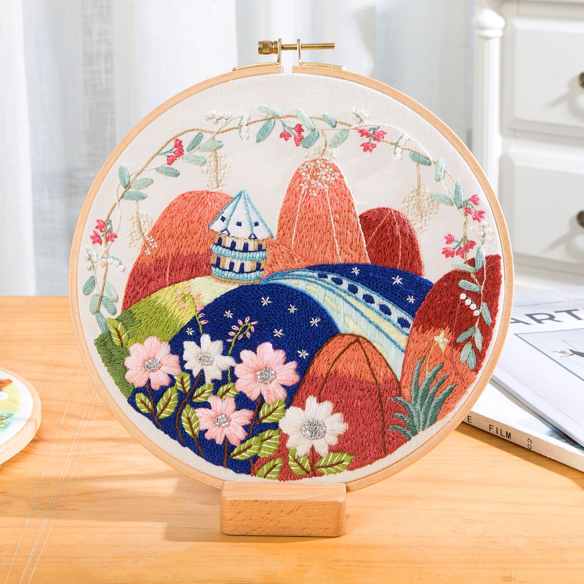 Earth Online Scenery Embroidery Kit DIY Needlework... – Grandado