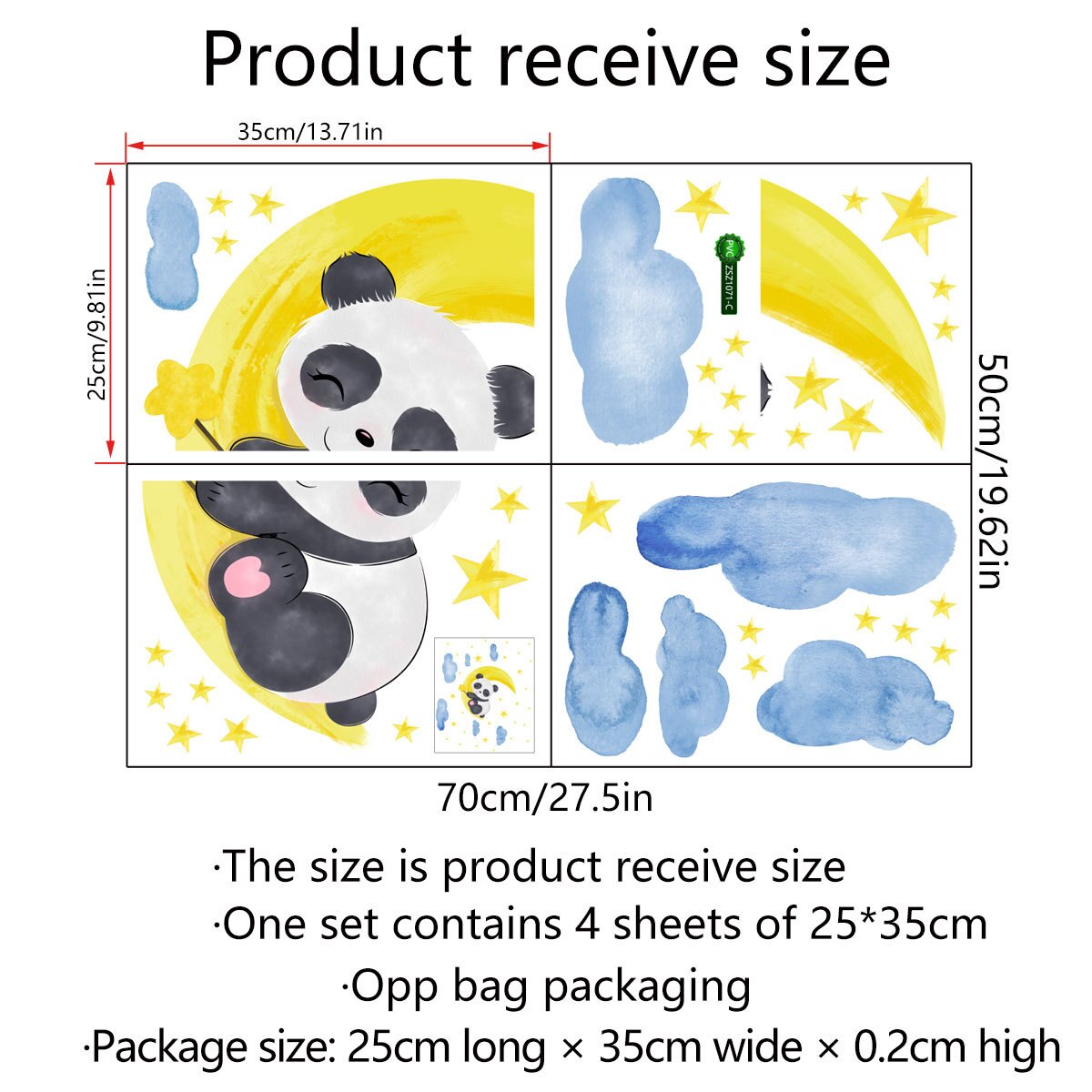 Cartoon Animal Panda Sleep Wall Sticker Paste DIY ... – Grandado