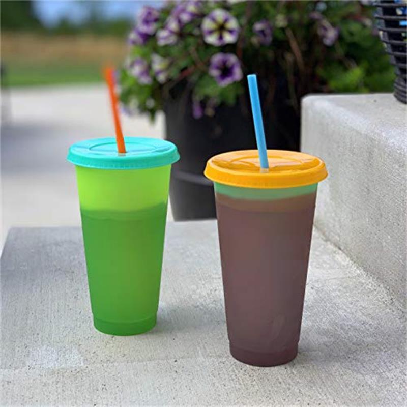 710ML reusable plastic magic straw cup color chang... – Grandado