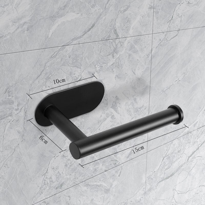 Rvs Wc Papierrolhouder Zwart Zilver Zelfklevende T... – Vicedeal