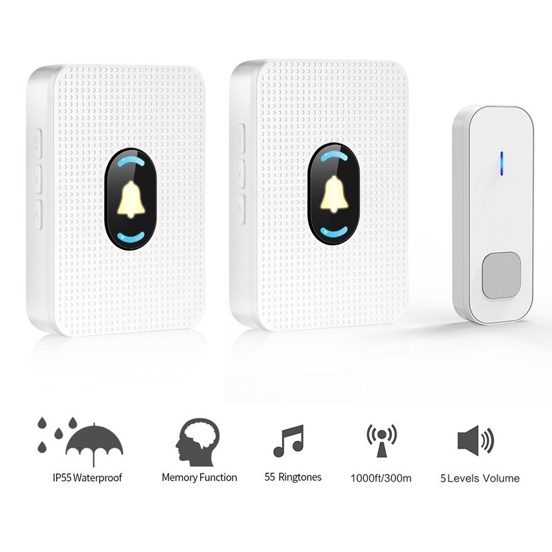 Wireless Doorbell Waterproof Door Bell Chime Kit w... – Vicedeal