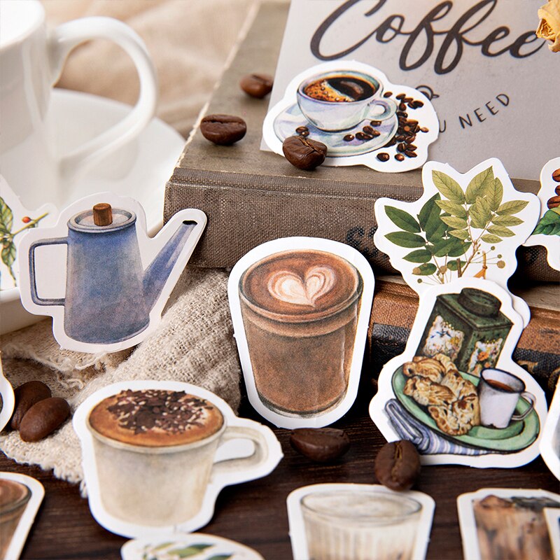46 pcs/box Coffee shop paper stickers DIY decorati... – Grandado