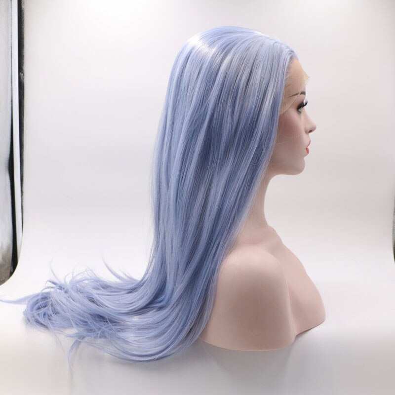 Bombshell Sky Blue Lange Rechte Synthetische Haark... – Grandado