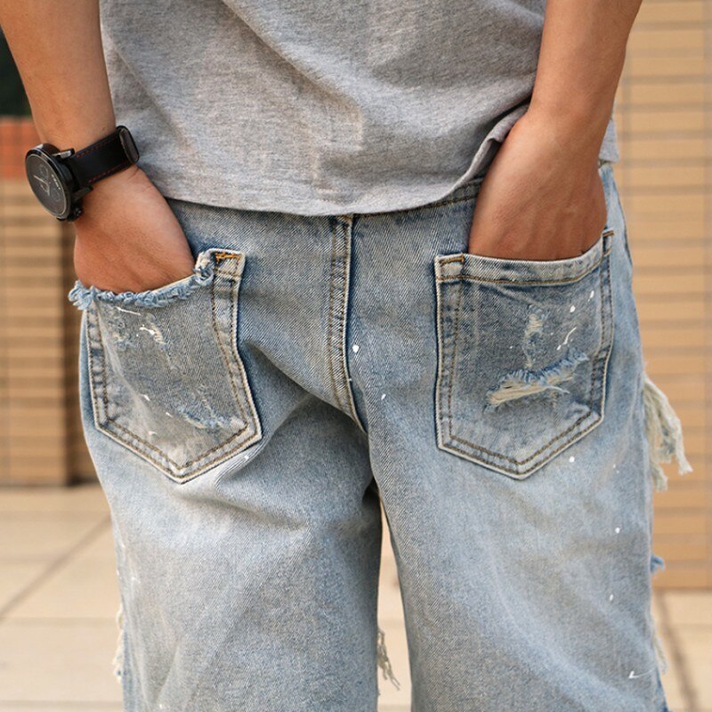 High Street Vintage Jeans Shorts Mannen Zomer Gat ... – Vicedeal