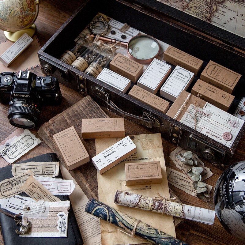 Vintage Travel tickets Collection decoration stamp... – Grandado