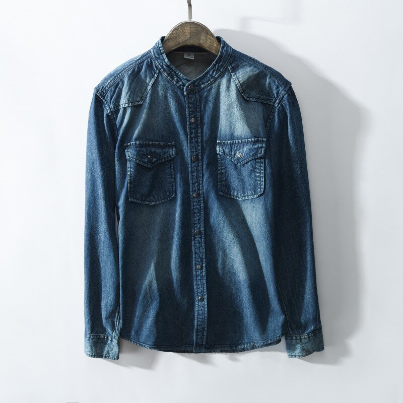 Brand Retro Denim Lange Mouwen Klassieke Stijl Mod... – Grandado