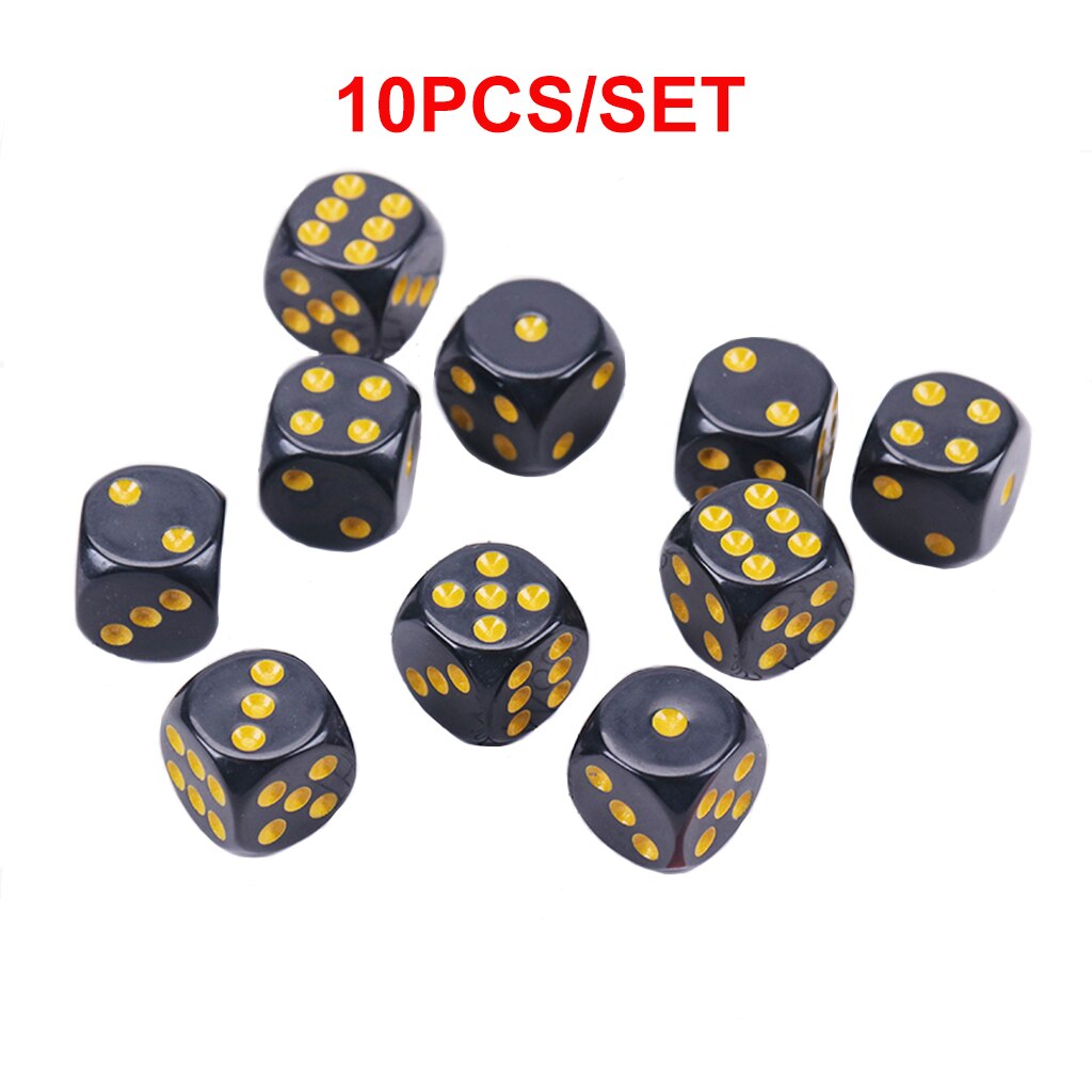 100PCS/Set Black/Yellow Dice 16mm D6 Sided Acrylic... – Grandado