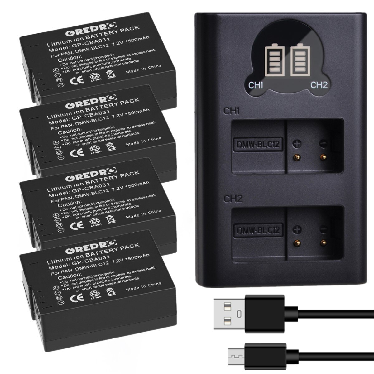 Dmw BLC12 DMW-BLC12E Batterij + Dual Charger Met T... – Grandado