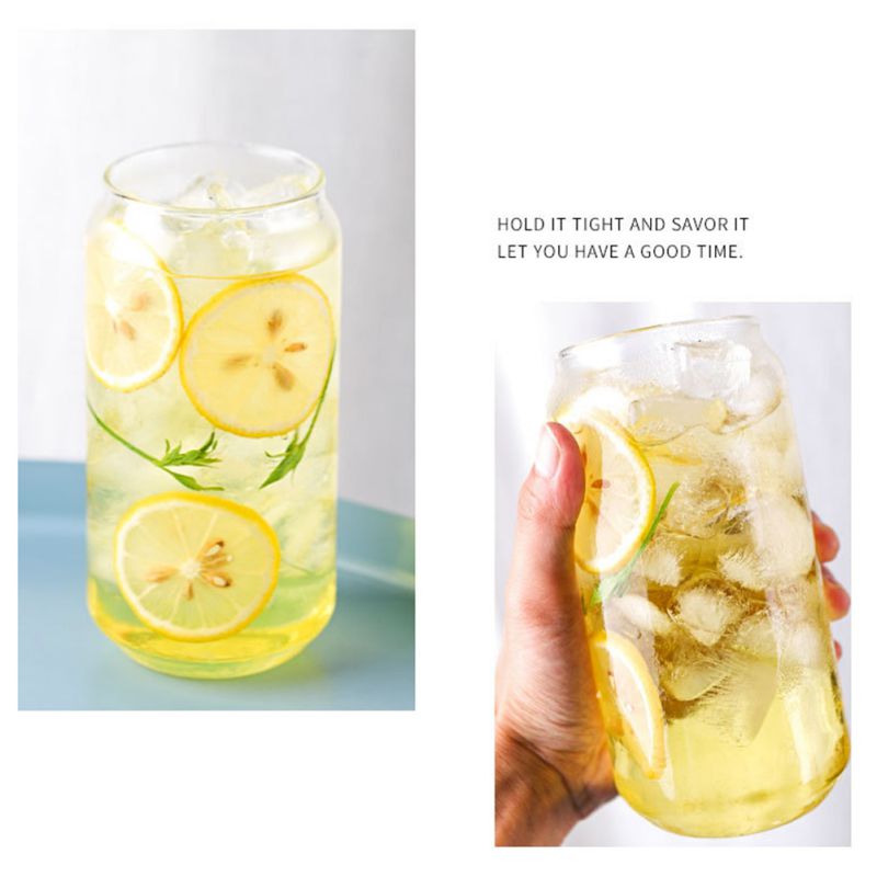 400ml/600ml Can Shape Glass Water Milk Juice Simpl... – Grandado