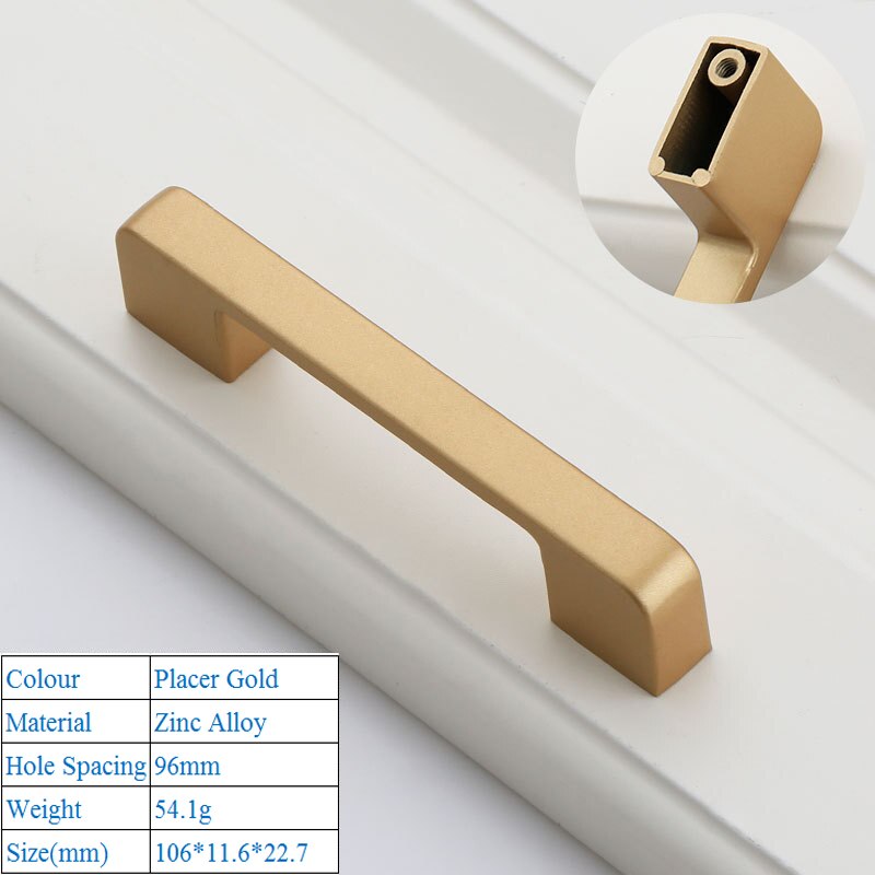 Wardrobe Gold Door Handle Cabinet Drawer Flush Han... – Grandado