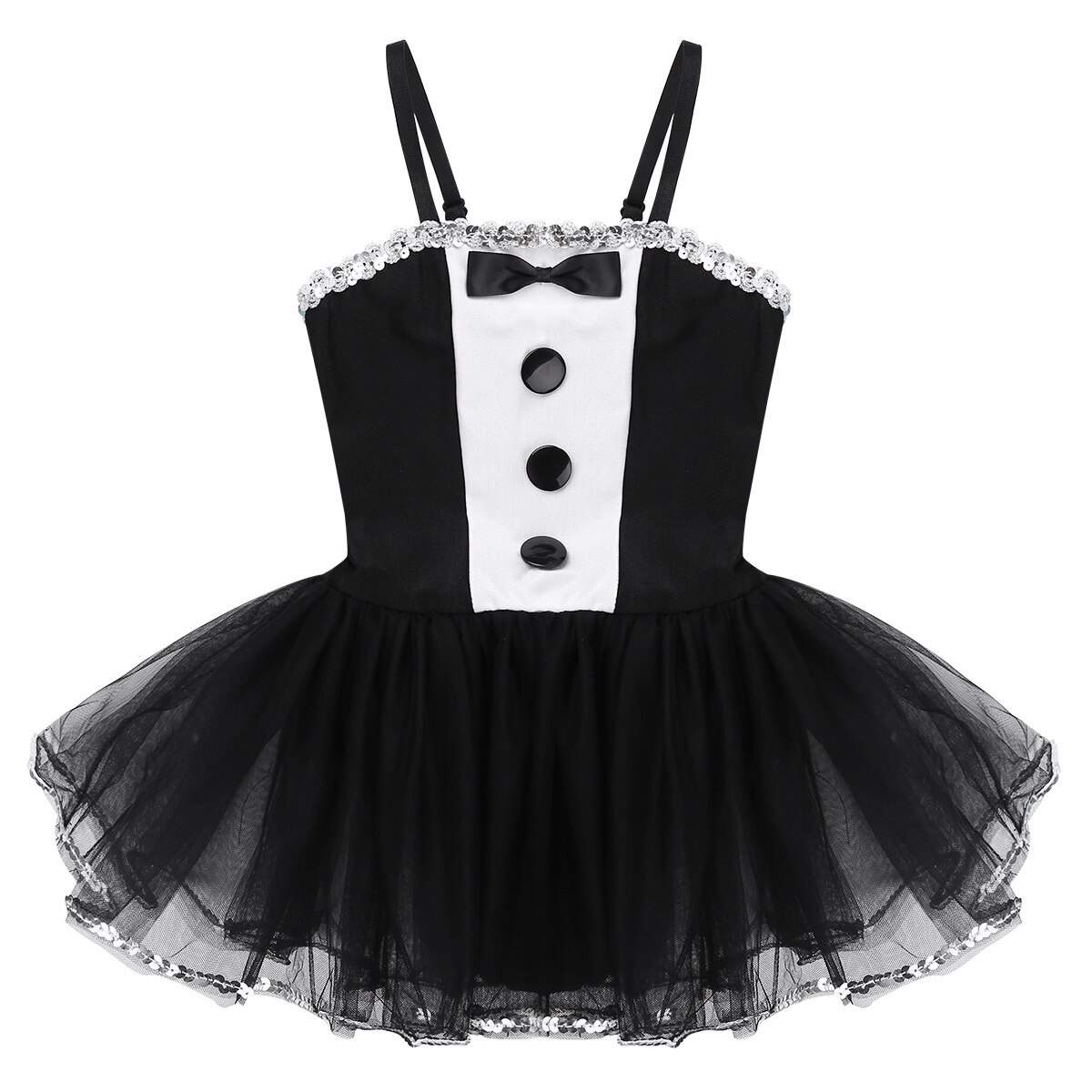 Girls Tuxedo Look Tutu Ballet Dance Costume Sequin... – Grandado