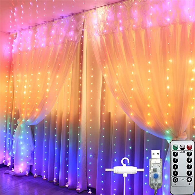 300LED Rainbow Curtain String Lights USB Waterproo... – Vicedeal