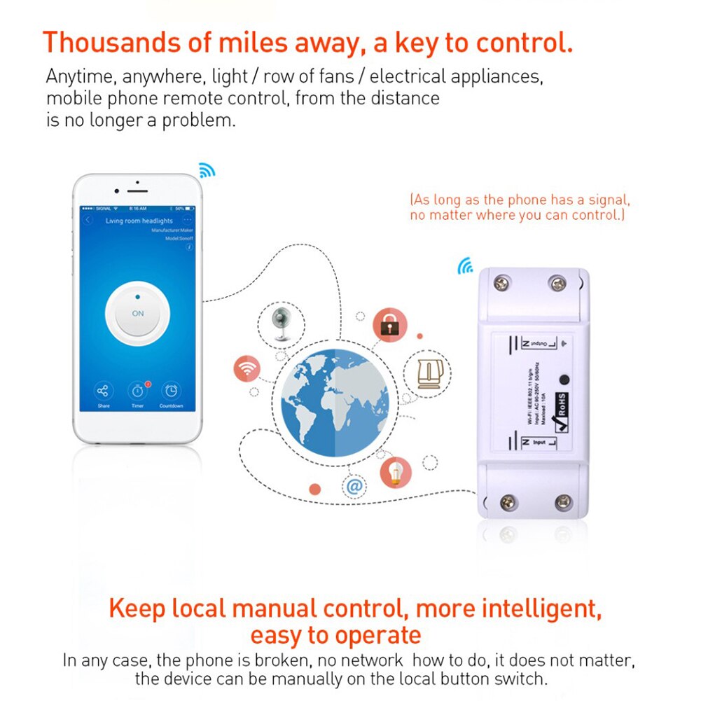 WiFi Smart Light Switch Universal Wireless Remote ... – Grandado