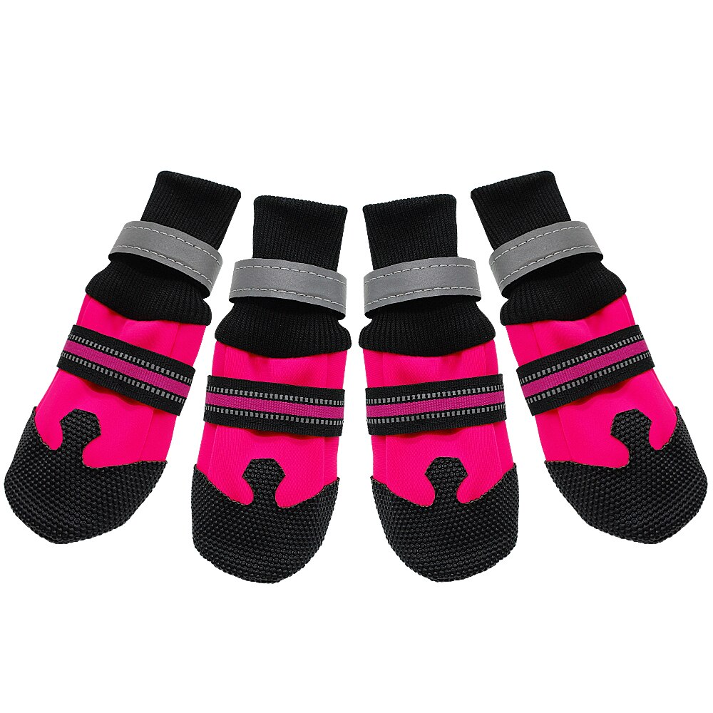4pcs No-Slip Dog Shoes Rain Wear Waterproof Reflec... – Grandado