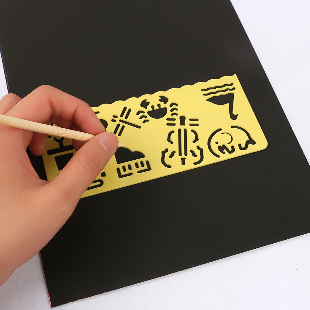 50 Sheets Scratch Art Paper Magic Rainbow Painting... – Grandado