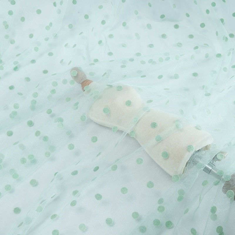 Flocking Dot Point Mesh Fabric For Sewing Wedding ... – Vicedeal