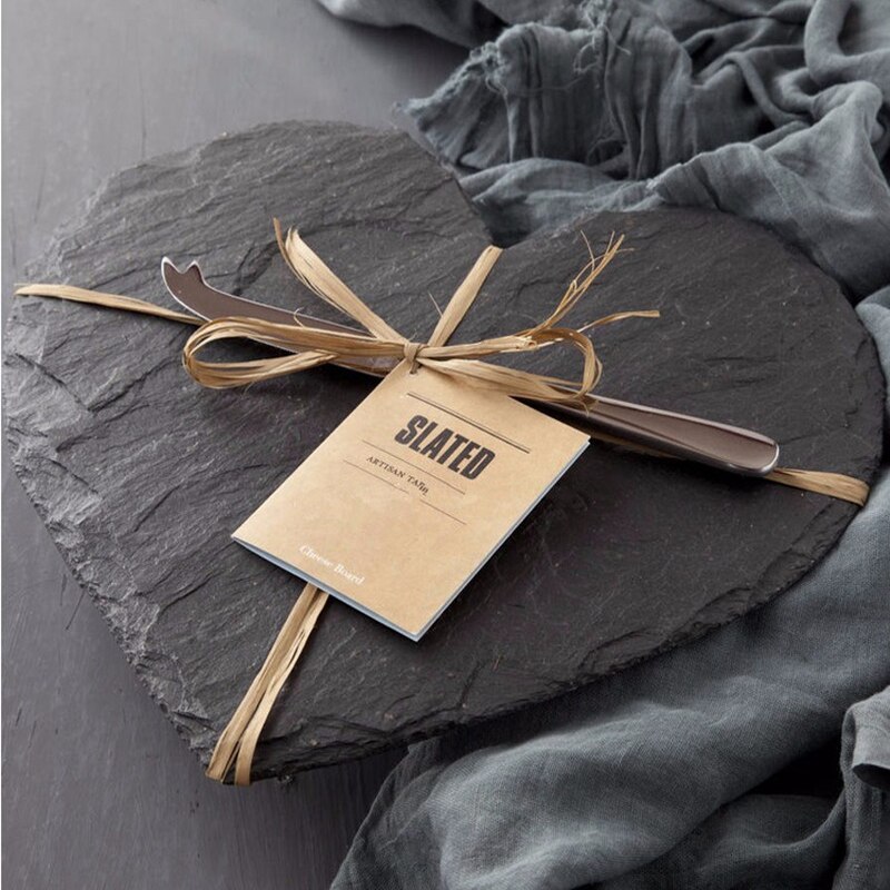 Solid Natural Slate Heart Shaped Dinner Plate Salm... – Vicedeal