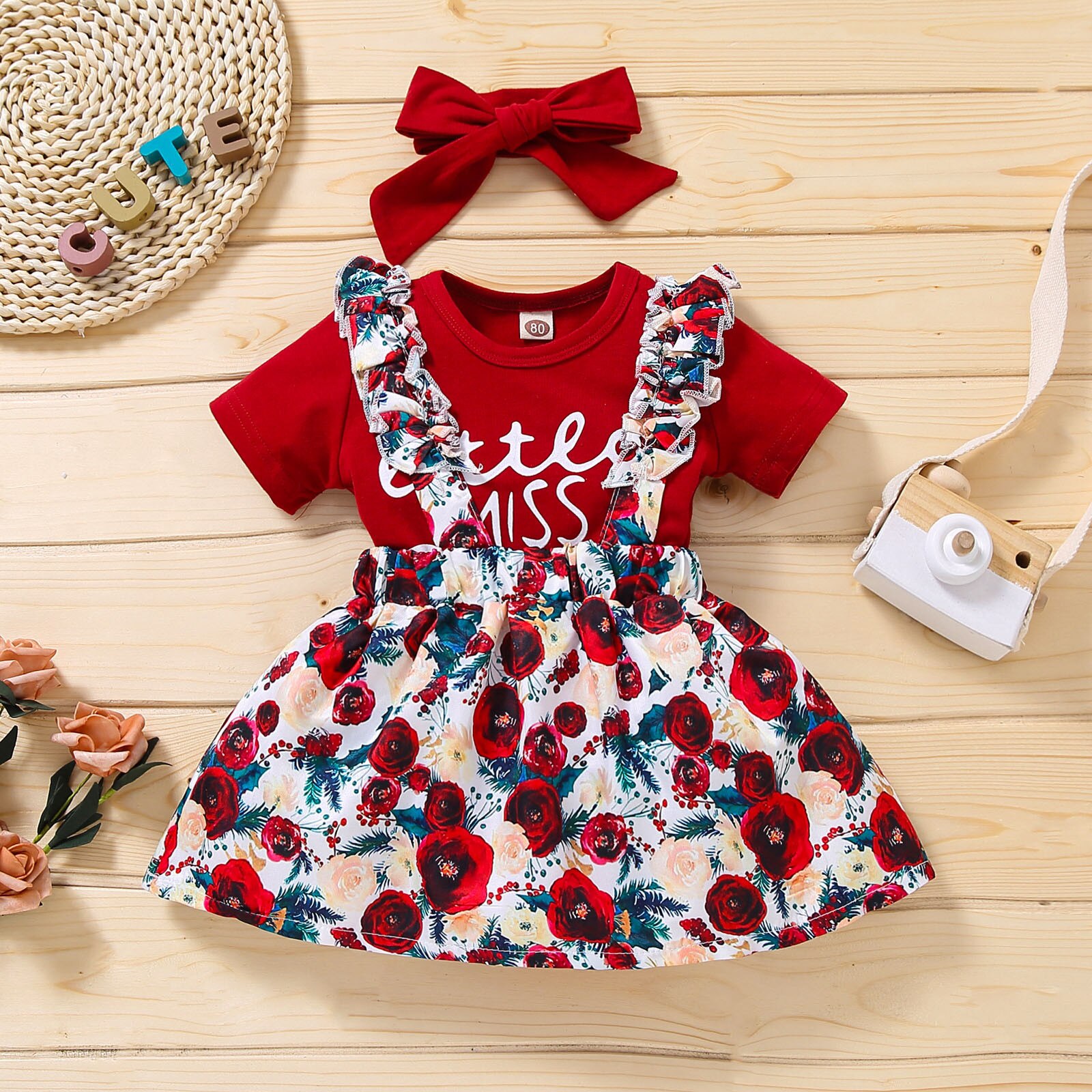 Baby Baby Meisje Brief Romper Bodysuit + Bloemen J... – Grandado