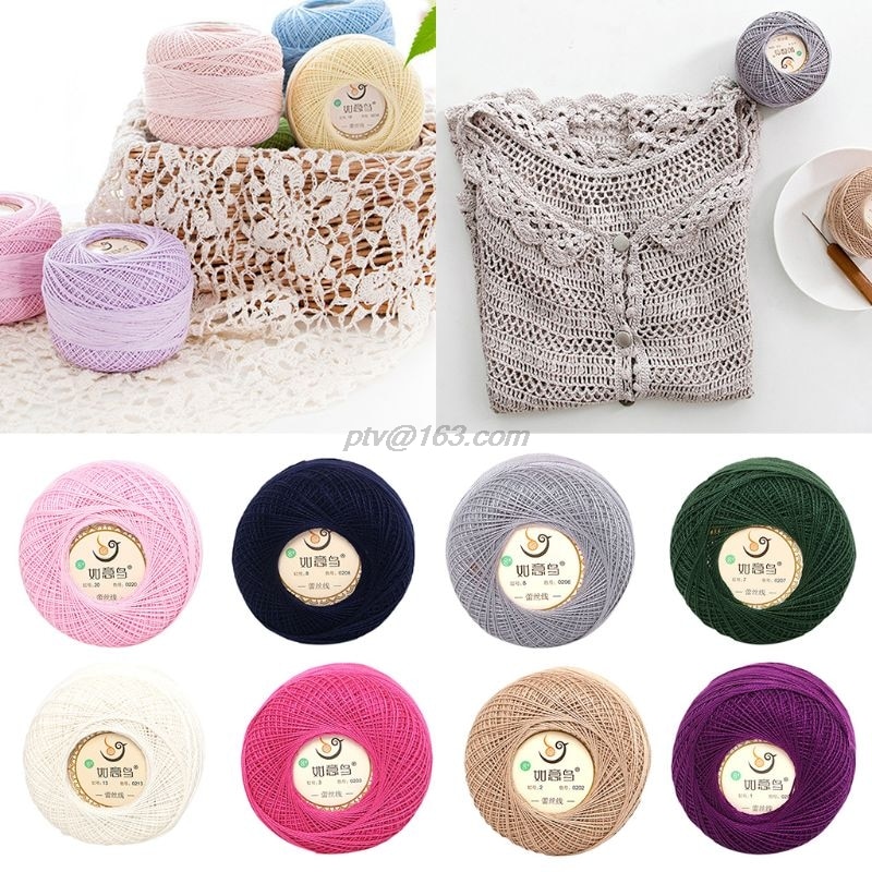 50g/Ball 2 Strand Thin DIY Cotton Lace Yarn Sweet ... – Grandado