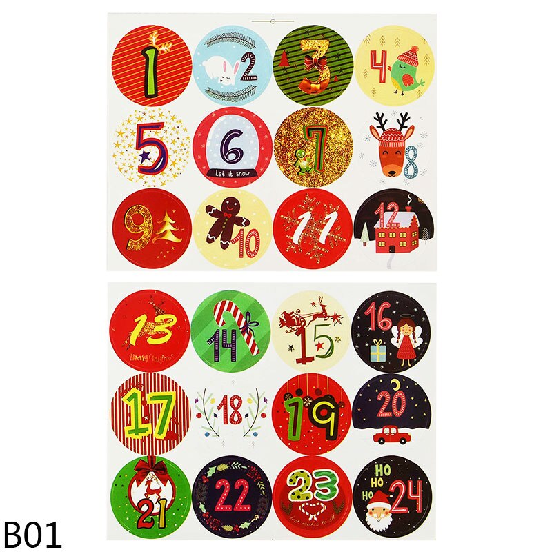 120pcs Merry Christmas Advent Calendar Number Pape... – Grandado