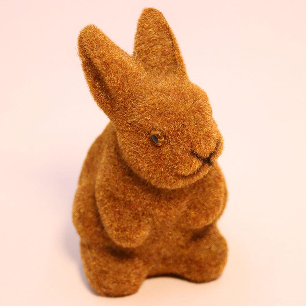 Easter flocking plastic bunny X0W0 – Grandado