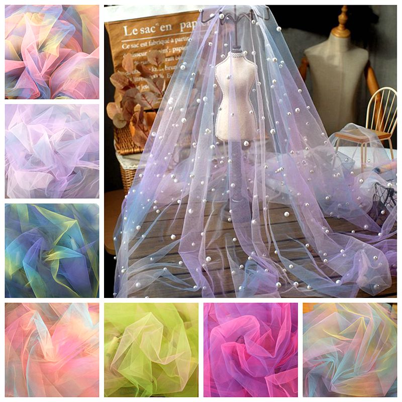 160cm Wide Rainbow Gradient Tulle Fabric Sewing Ba... – Grandado
